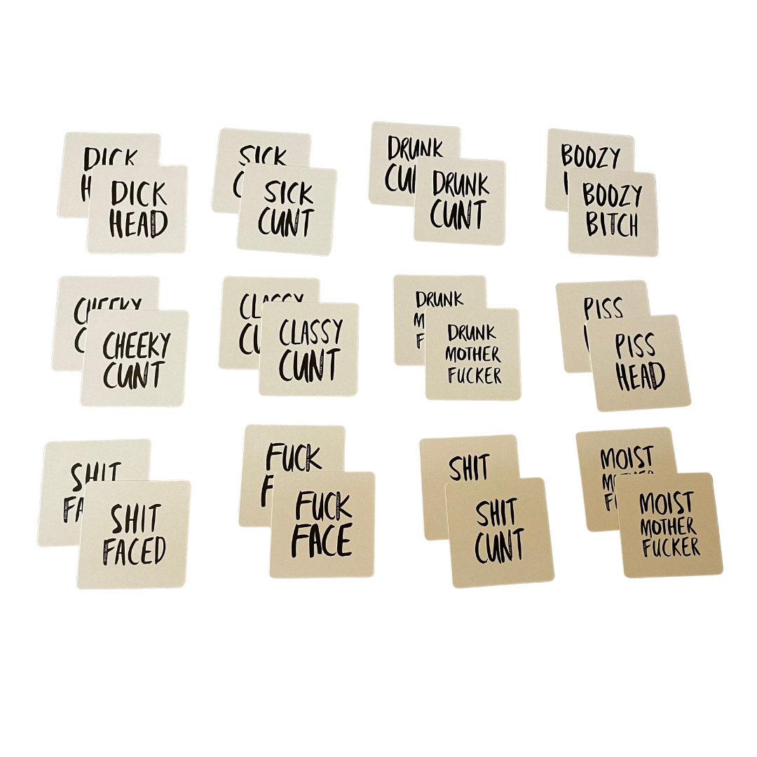 2 x 12 pack Flip Side Cardboard Coaster Pack- Perfect for Drunk Memory ...